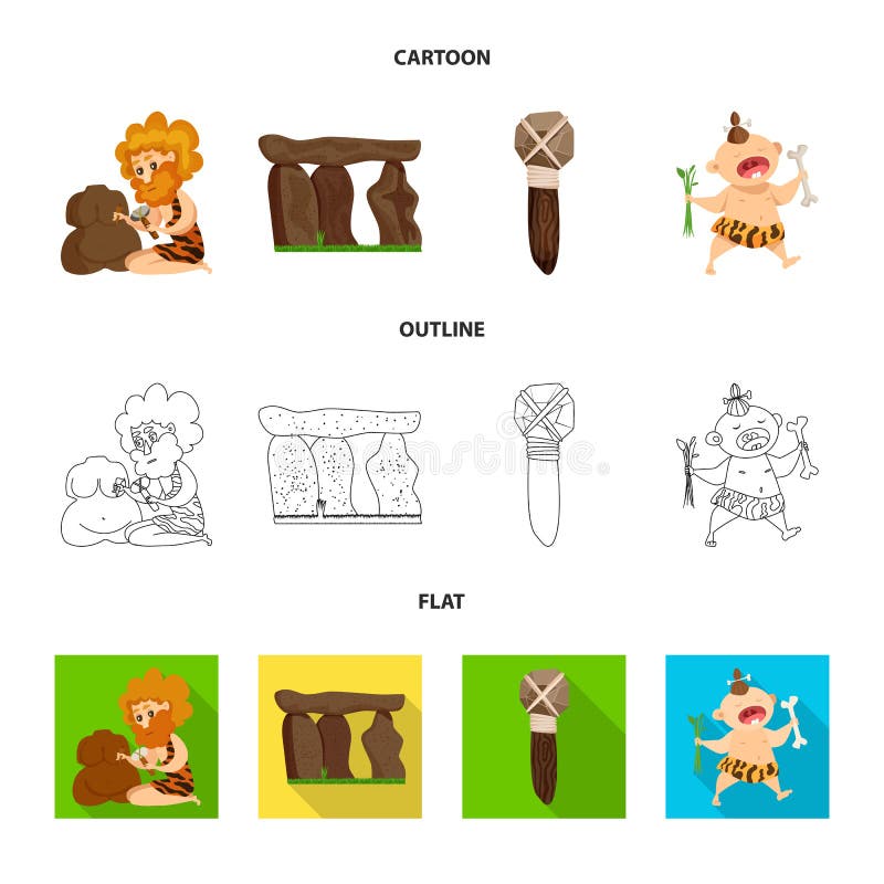 Isolated Object of Evolution and Prehistory Symbol. Set of Evolution ...