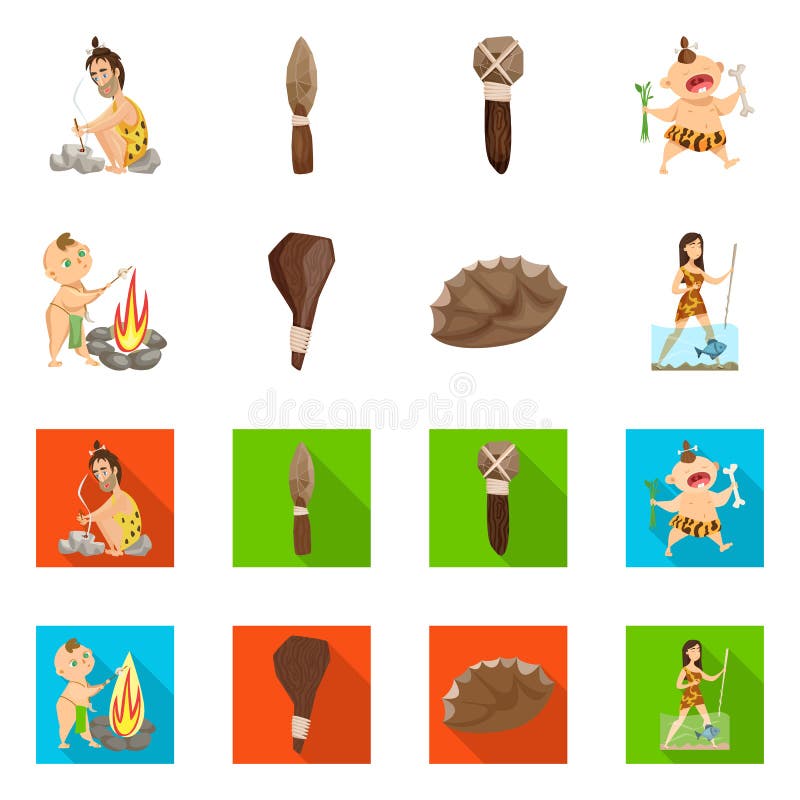 Isolated Object of Evolution and Prehistory Symbol. Set of Evolution ...