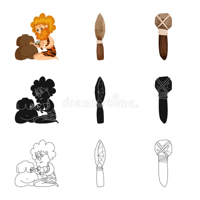 Isolated Object of Evolution and Prehistory Symbol. Set of Evolution ...