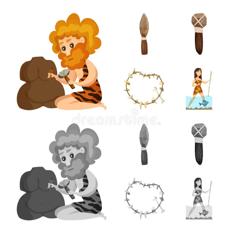 Isolated Object of Evolution and Prehistory Symbol. Set of Evolution ...