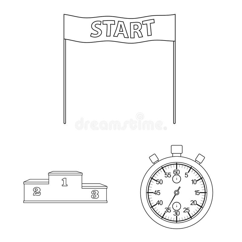 Isolated Object of Exercise and Sprinter Icon. Set of Exercise and ...