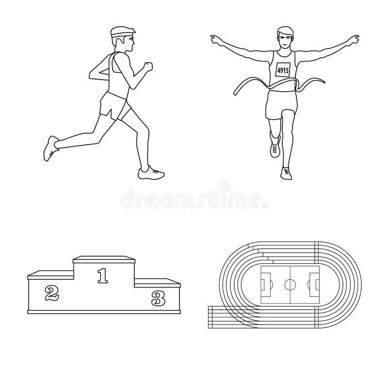 Isolated Object of Exercise and Sprinter Sign. Collection of Exercise ...