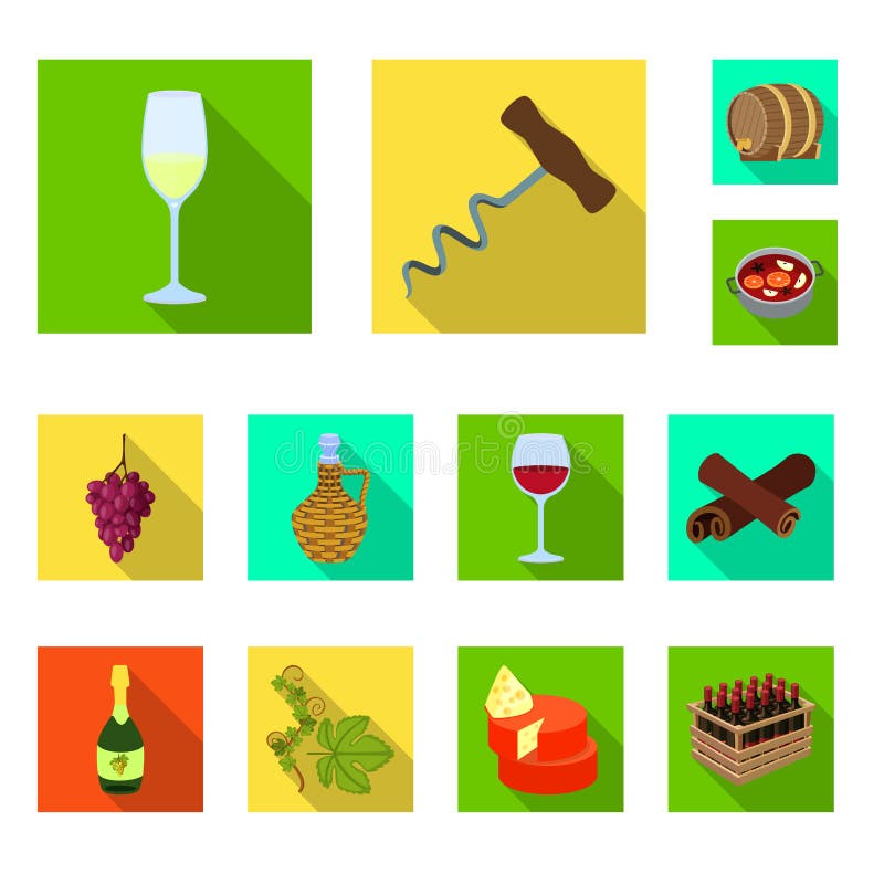 Isolated Object of Farm and Vineyard Icon. Set of Farm and Product ...