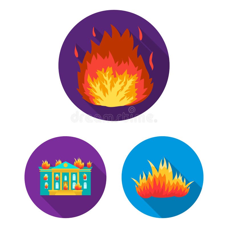 Isolated Object of Fire and Flame Icon. Collection of Fire and Fireball ...