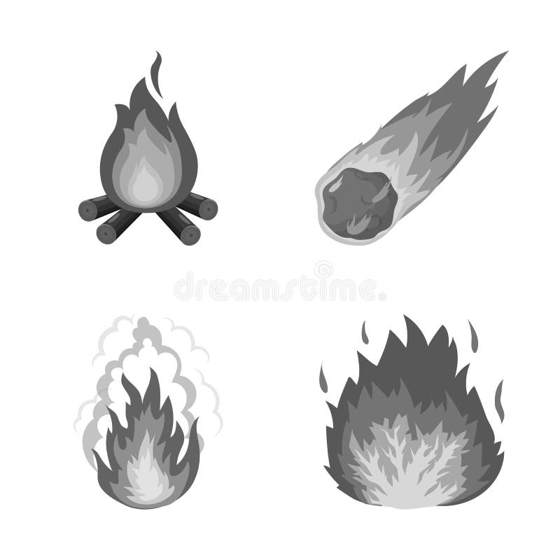 Isolated Object of Fire and Flame Symbol. Collection of Fire and ...