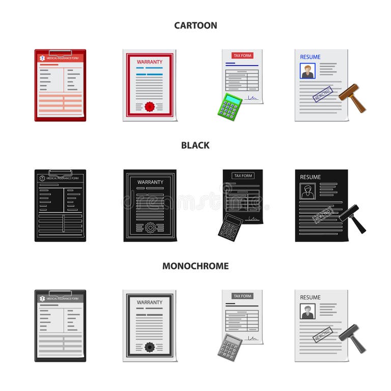 Isolated Object of Form and Document Logo. Set of Form and Mark Stock Symbol for Web. Stock ...