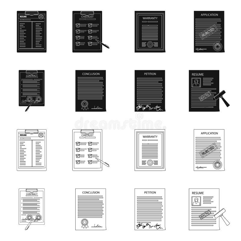Vector Illustration of Form and Document Icon. Collection of Form and ...