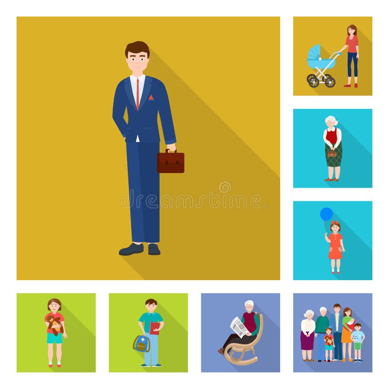 Vector Illustration of Generation and Happy Icon. Set of Generation and ...
