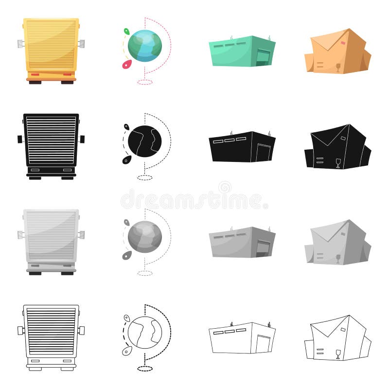 Vector Illustration of Goods and Cargo Symbol. Collection of Goods and ...