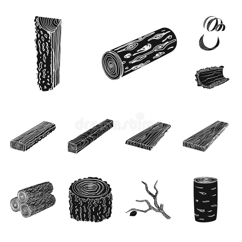 Isolated Object Of Hardwood And Construction Symbol Set Of Hardwood
