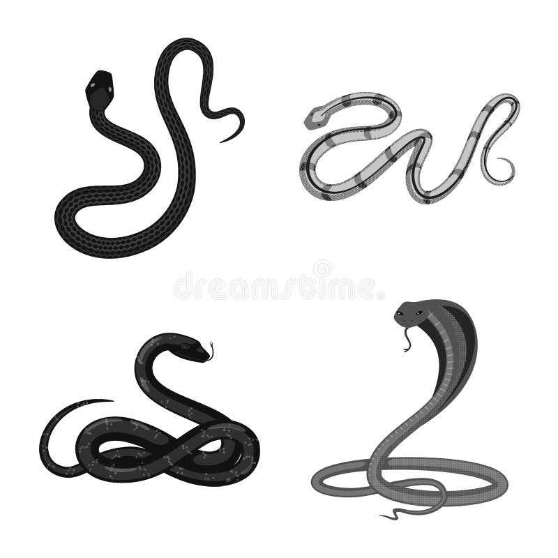 Isolated Object of Harm and Bite Symbol. Set of Harm and Reptile Stock ...
