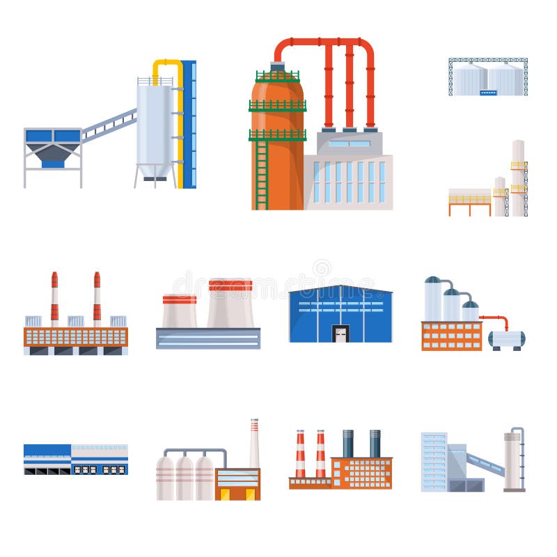Vector Illustration of Industry and Building Symbol. Set of Industry ...