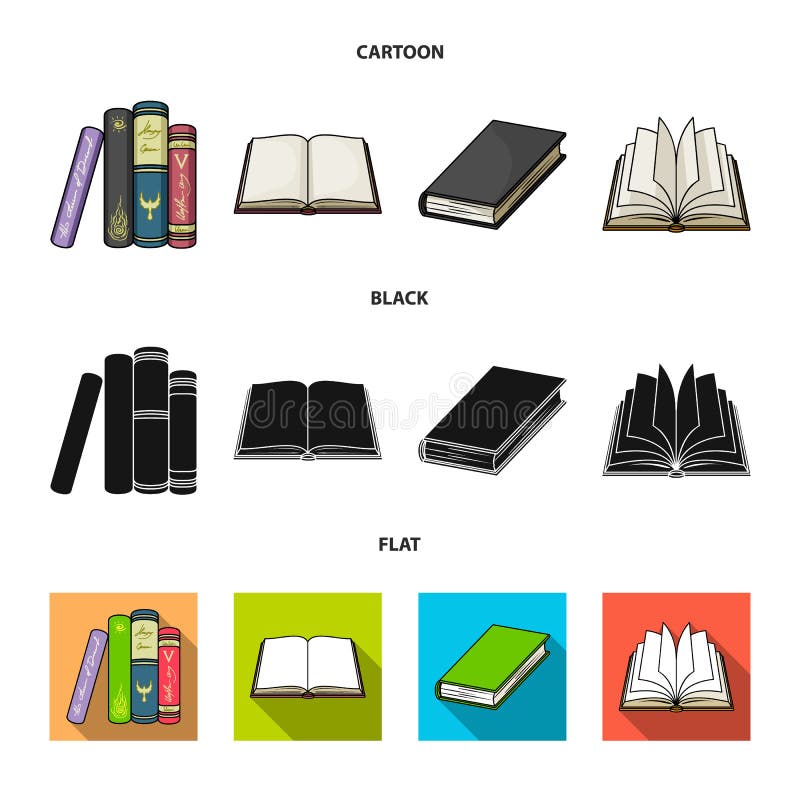 Vector Illustration of Library and Textbook Logo. Set of Library and ...