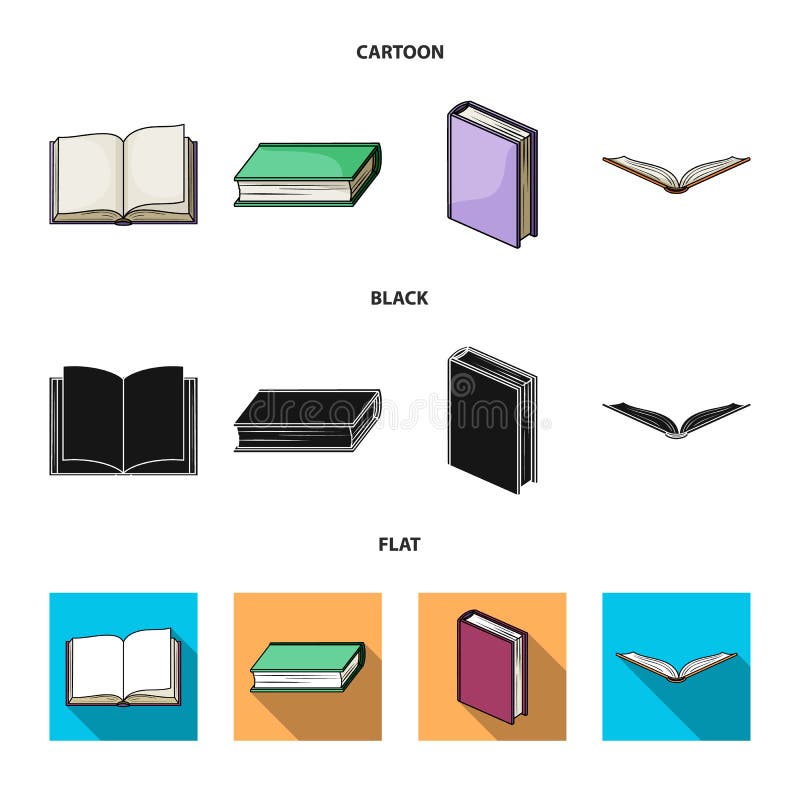 Vector Illustration of Library and Textbook Icon. Set of Library and ...