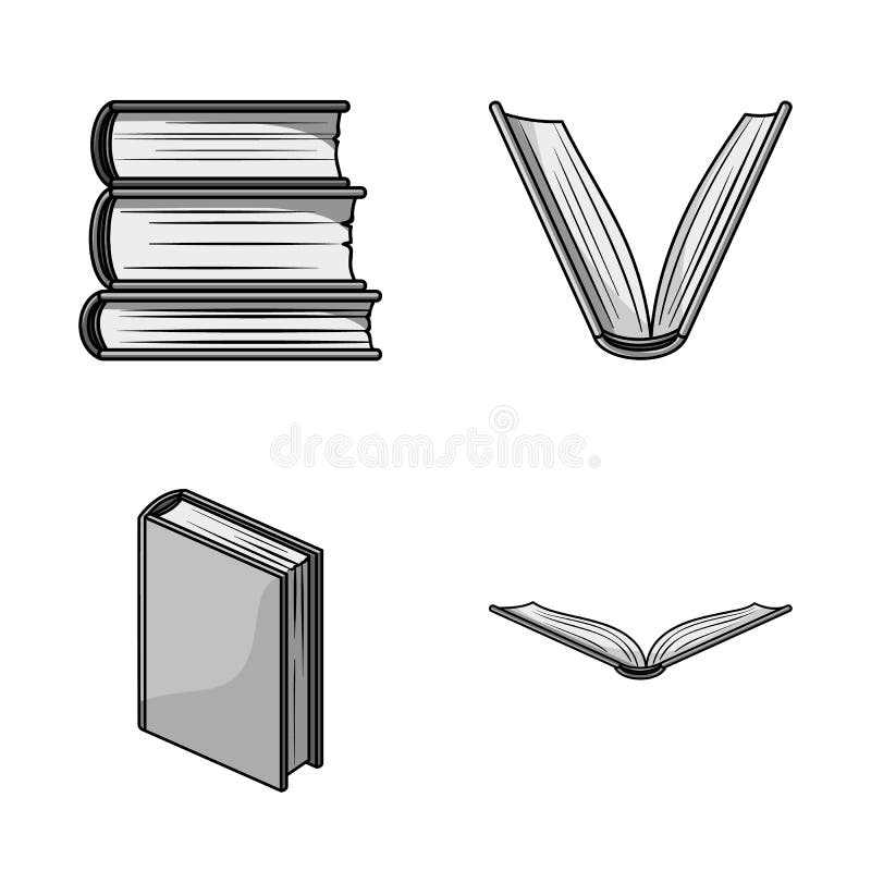 Isolated Object of Library and Textbook Symbol. Set of Library and ...