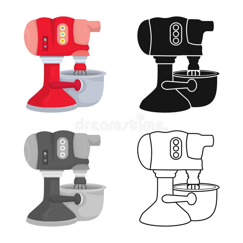 Isolated Object of Machine and Mixer Icon. Collection of Machine and ...
