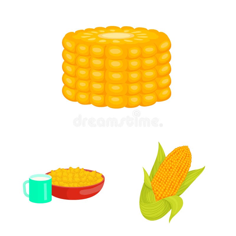 Vector Illustration of Maize and Food Icon. Set of Maize and Crop ...