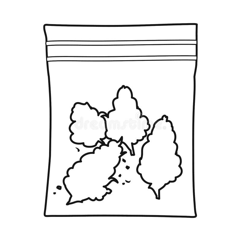 Vector Illustration of Marijuana and Bag Symbol. Graphic of Marijuana ...