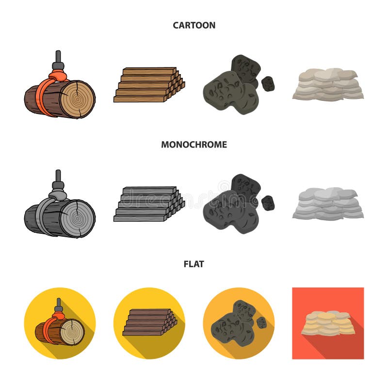 Vector Illustration of Material and Cement Symbol. Collection of ...