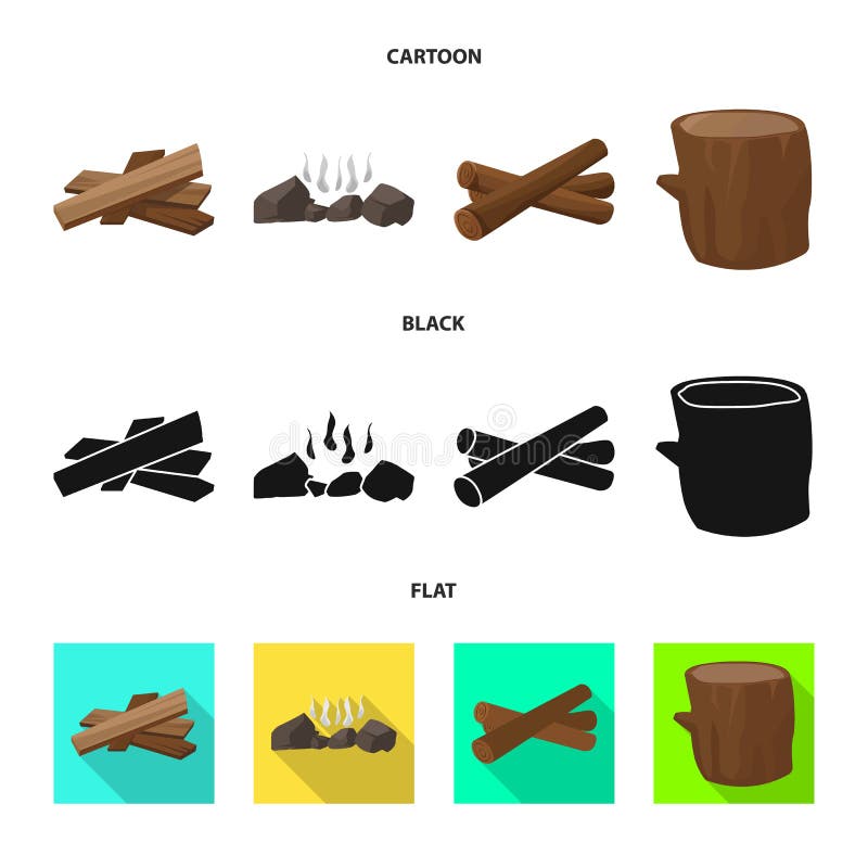 Vector Illustration Of Material And Logging Symbol Set Of Material And