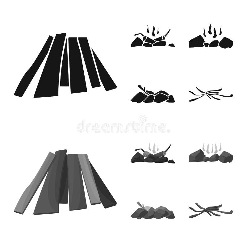 Isolated Object of Material and Logging Sign. Set of Material and ...