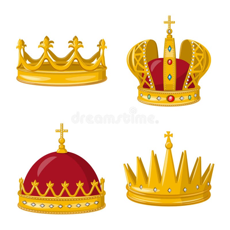 Vector Illustration of Monarchy and Gold Sign. Collection of Monarchy ...