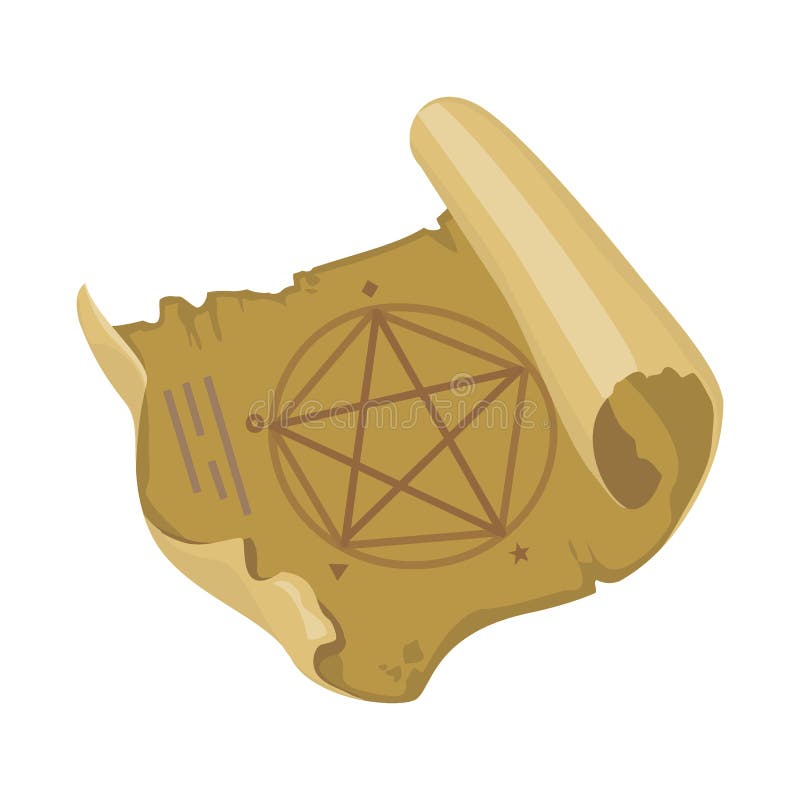 Isolated Object of Parchment and Alchemy Logo. Web Element of Parchment ...