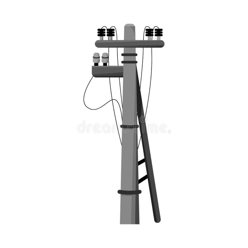 Vector Illustration of Pillar and Electrical Symbol. Graphic of Pillar ...