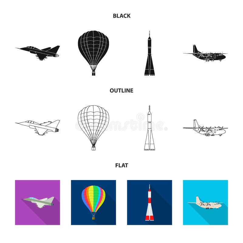 Isolated Object of Plane and Transport Icon. Collection of Plane and ...