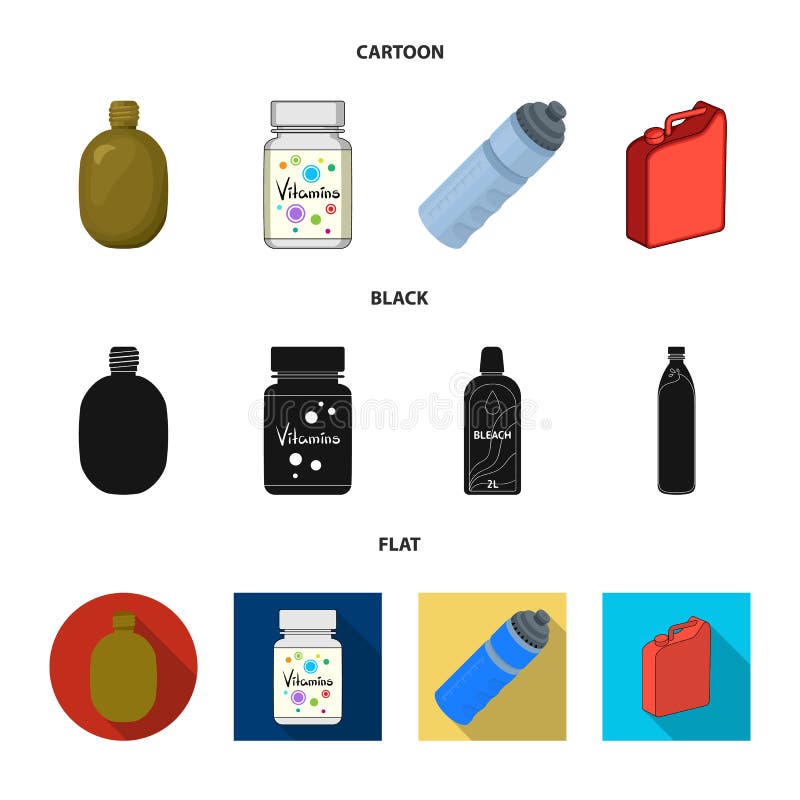 Vector Illustration of Plastic and Container Icon. Collection of ...