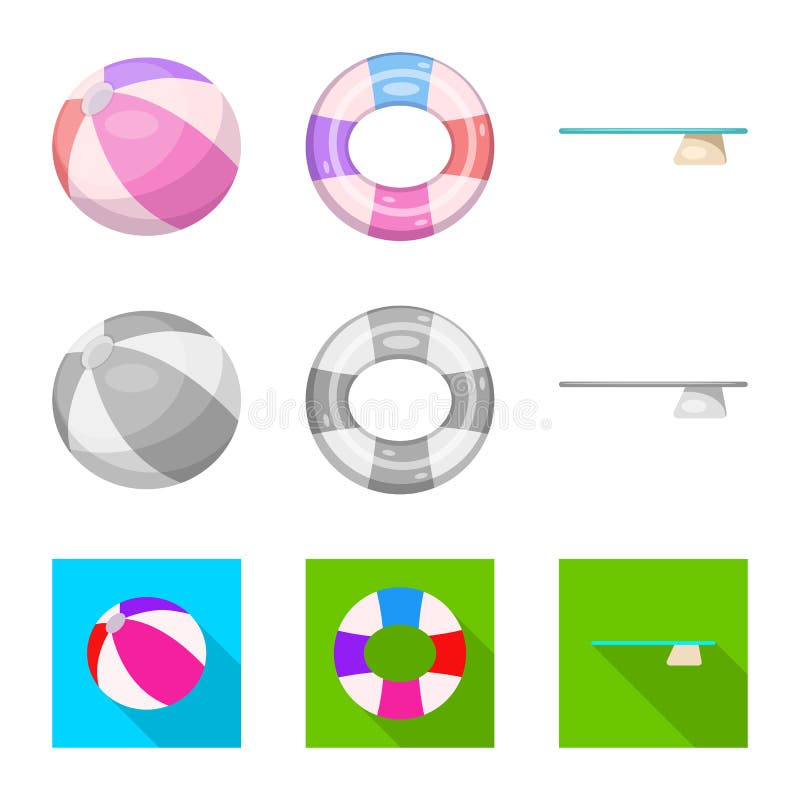 Isolated Object of Pool and Swimming Icon. Collection of Pool and ...