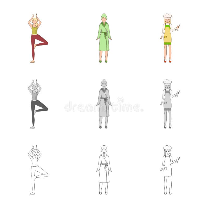 Isolated Object of Posture and Mood Icon. Collection of Posture and ...