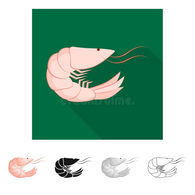 Vector Illustration of Prawn and Creature Sign. Collection of Prawn and ...
