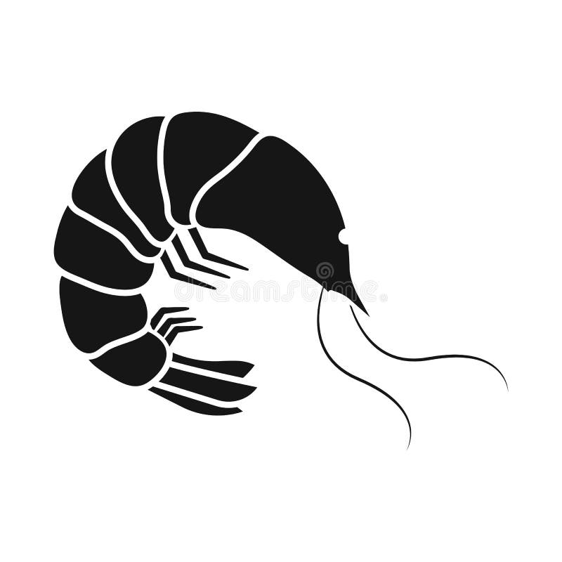 Isolated Object of Prawn and Creature Sign. Set of Prawn and Fresh ...