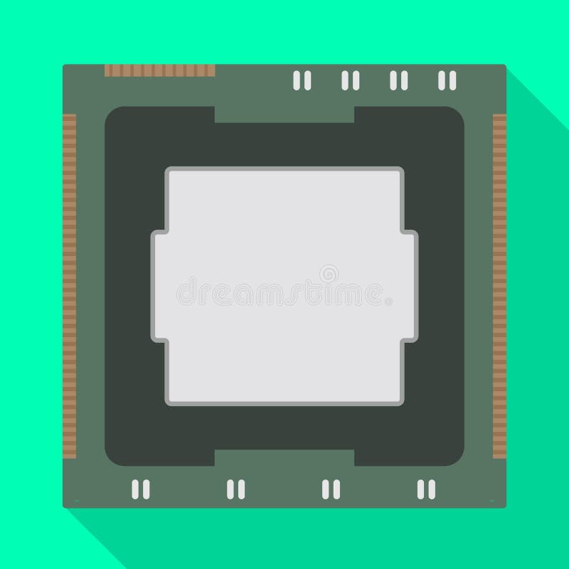 Isolated Object of Processor and Chip Symbol. Set of Processor and Data ...