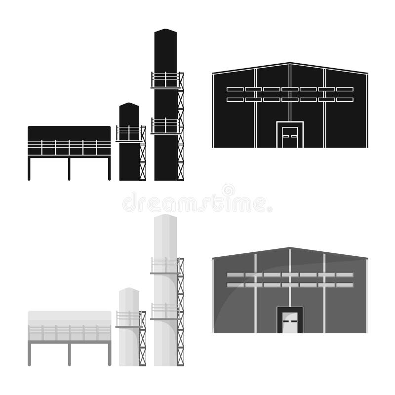 Isolated Object of Production and Structure Icon. Set of Production and ...