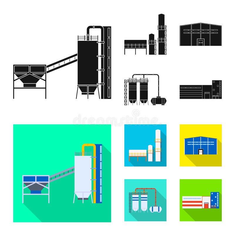 Isolated Object of Production and Structure Icon. Set of Production and ...