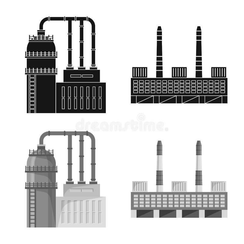 Isolated Object of Production and Structure Logo. Set of Production and ...