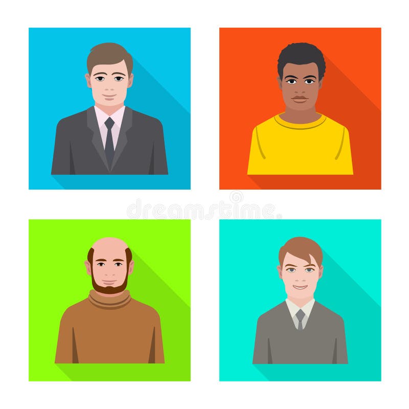 Isolated Object of Profile and Portrait Sign. Collection of Profile and ...