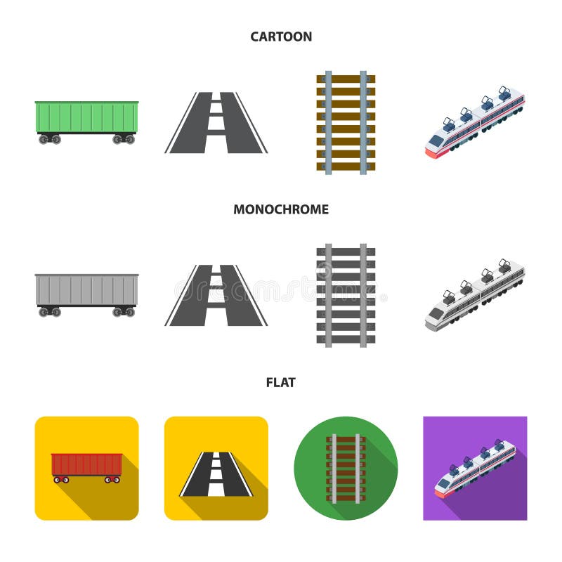Isolated Object of Railroad and Train Icon. Collection of Railroad and ...
