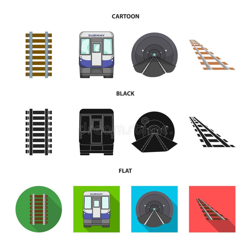 Isolated Object of Railroad and Train Icon. Set of Railroad and Way ...
