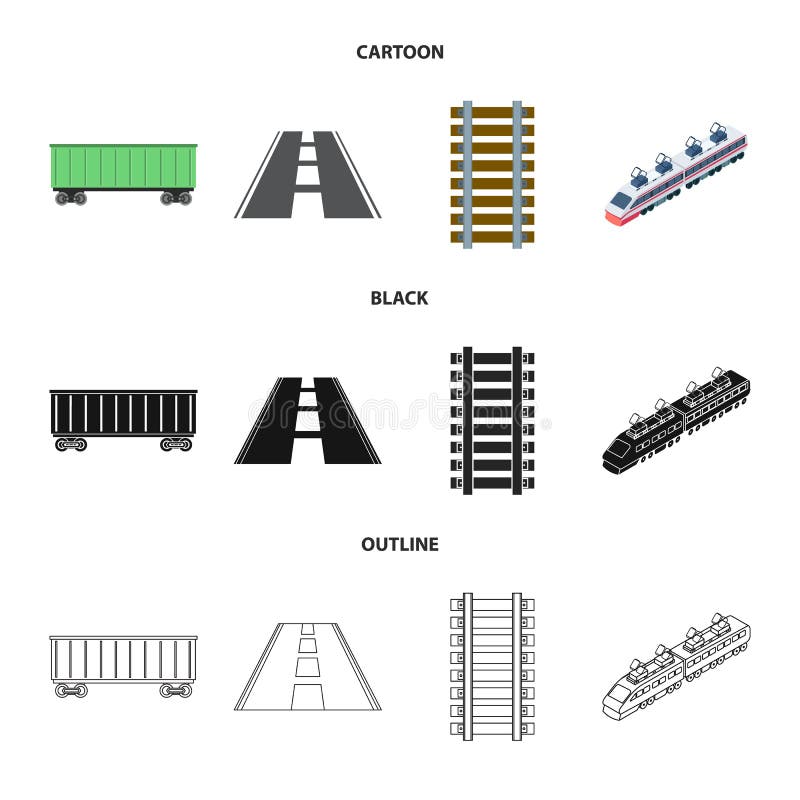 Isolated Object Of Railroad And Train Symbol. Set Of Railroad And Way ...
