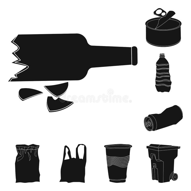Isolated Object of Refuse and Junk Symbol. Set of Refuse and Waste ...
