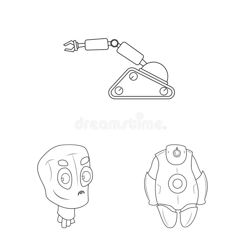 Vector Illustration Of Robot And Factory Logo Collection Of Robot And