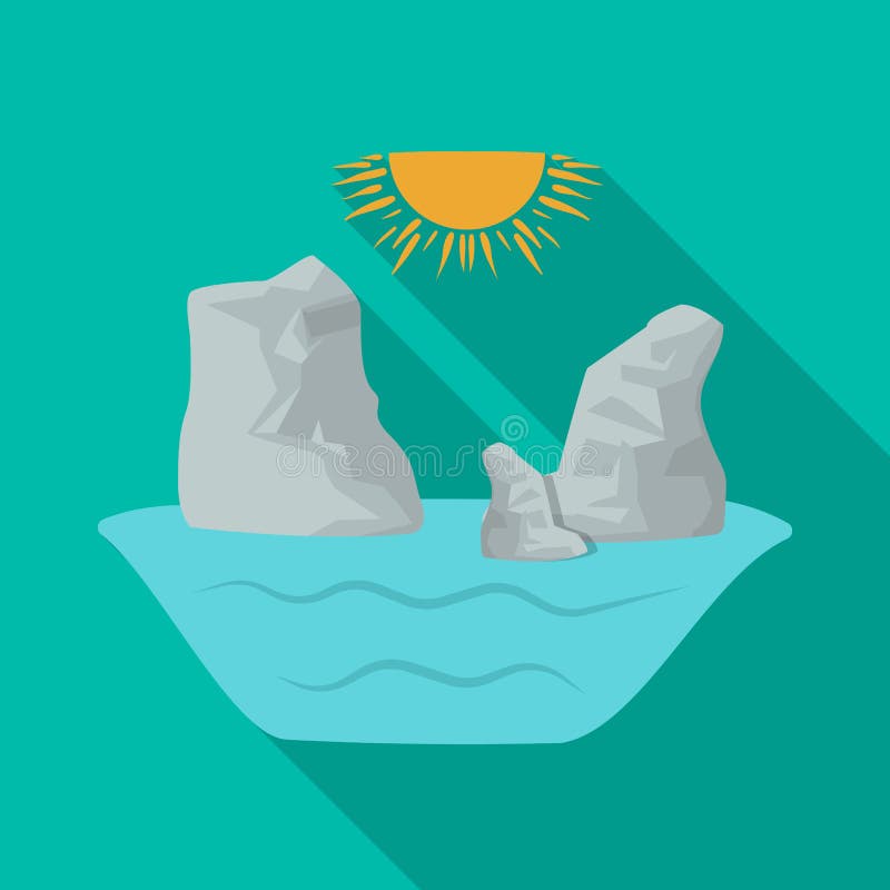 Isolated Object of Rock and Bay Symbol. Set of Rock and Vietnamese ...