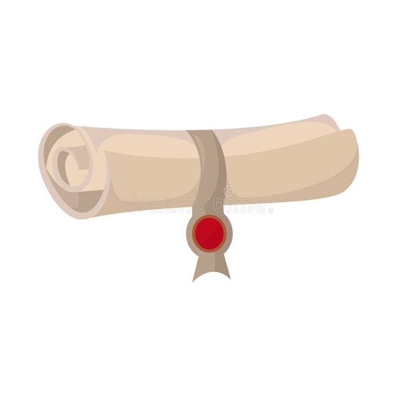 Isolated Object of Scroll and Aged Symbol. Set of Scroll and Paper ...