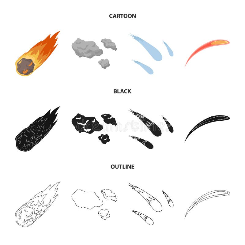 Isolated Object of Shooting and Fire Sign. Set of Shooting and Asteroid ...