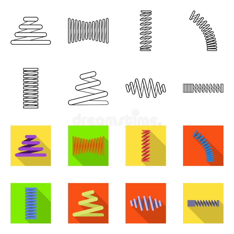 Isolated Object of Spiral and Compression Icon. Collection of Spiral ...