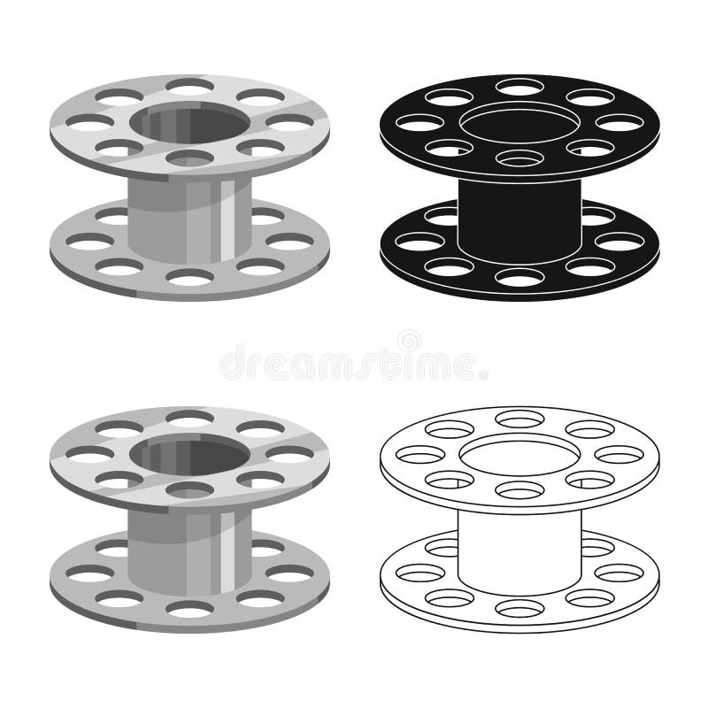 Isolated Object of Spool and Bobbin Logo. Set of Spool and Reel Stock ...
