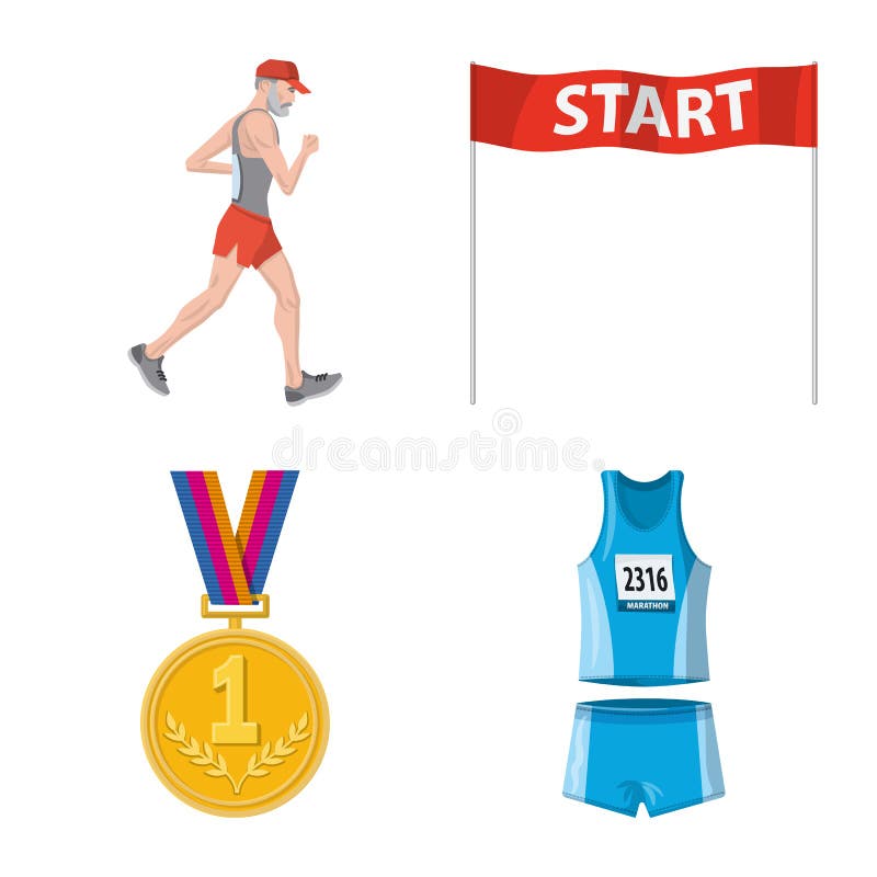 Isolated Object of Step and Sprint Icon. Collection of Step and ...